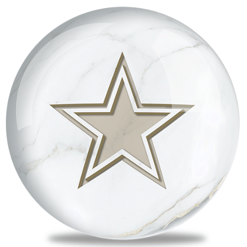 OnTheBallBowling NFL White Marble Dallas Cowboys Bowling Ball
