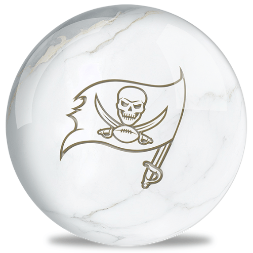 OnTheBallBowling NFL White Marble Tampa Bay Buccaneers Bowling Ball
